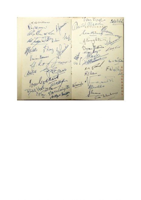 Autographed menu from 1951 Dinner | Autographs | Gloucester Rugby Heritage